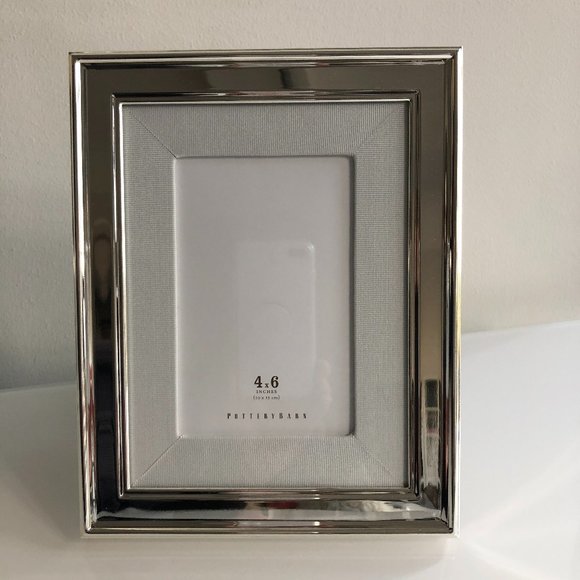 Pottery Barn | Accents | Pottery Barn 4x6 Silver Frame White Grosgrain ...